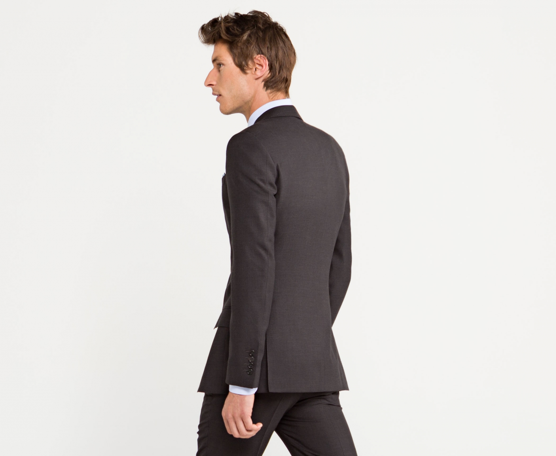 Tailored Grey Textured Wool Blazer Cole | Mansolutely