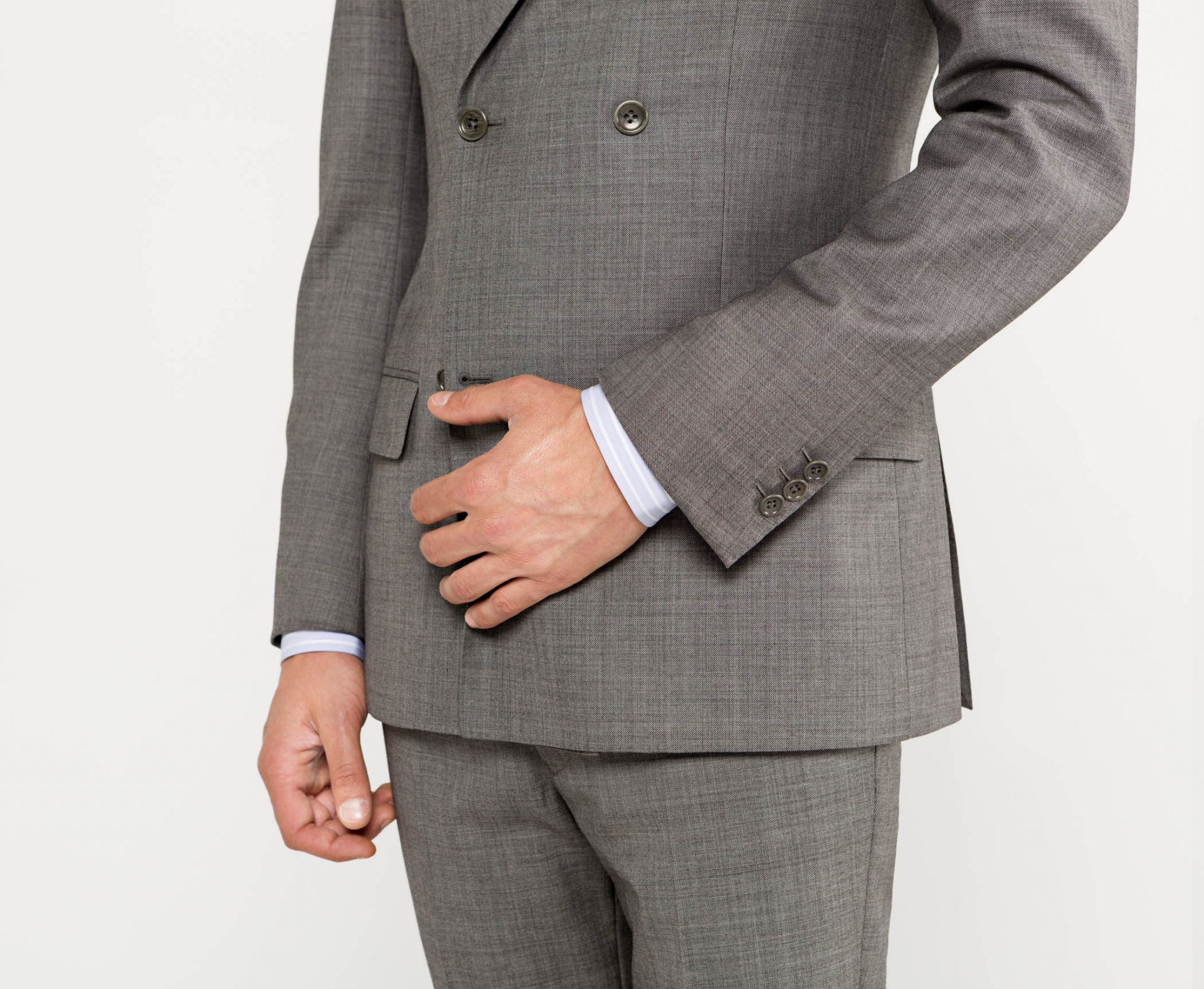 Mayfair Charcoal Fil‑à‑Fil Wool Blazer – Tailored 100% Wool