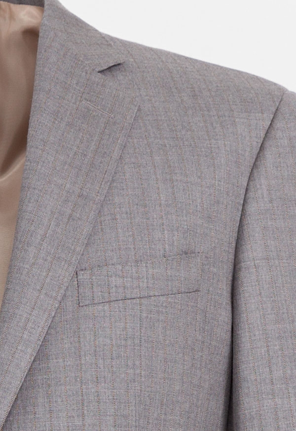 Tailored Light Grey Pinstriped Wool Blazer | Mansolutely