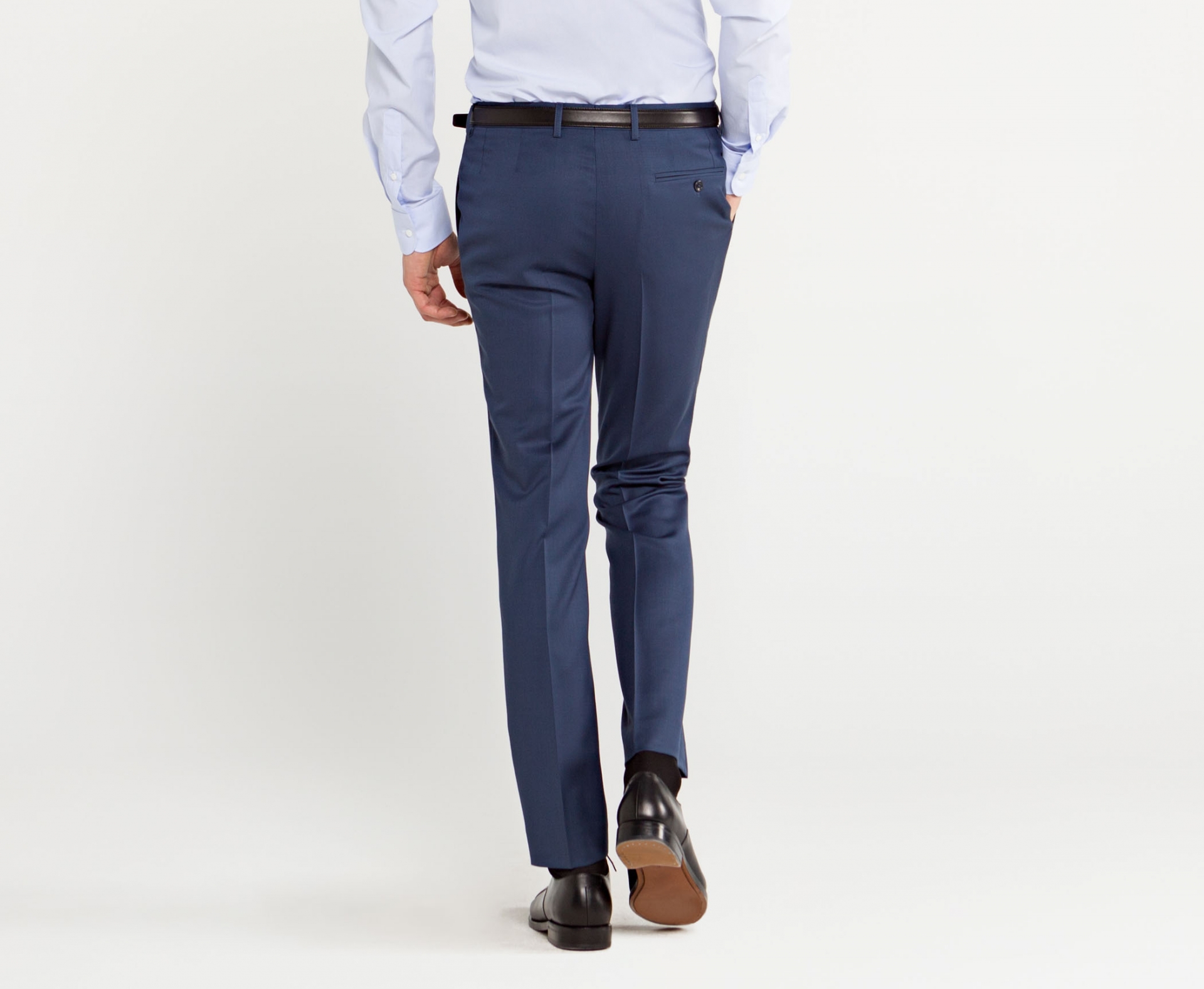 Tailored Light Blue Trousers in Wool Olavide - Mansolutely