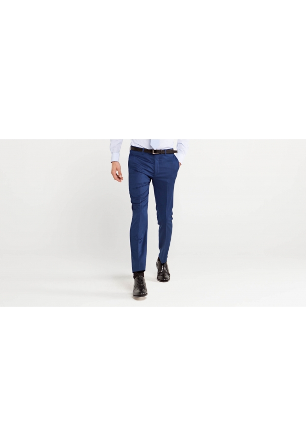 Light Electric Blue Tailored Trousers in Wool Absolute | Mansolutely