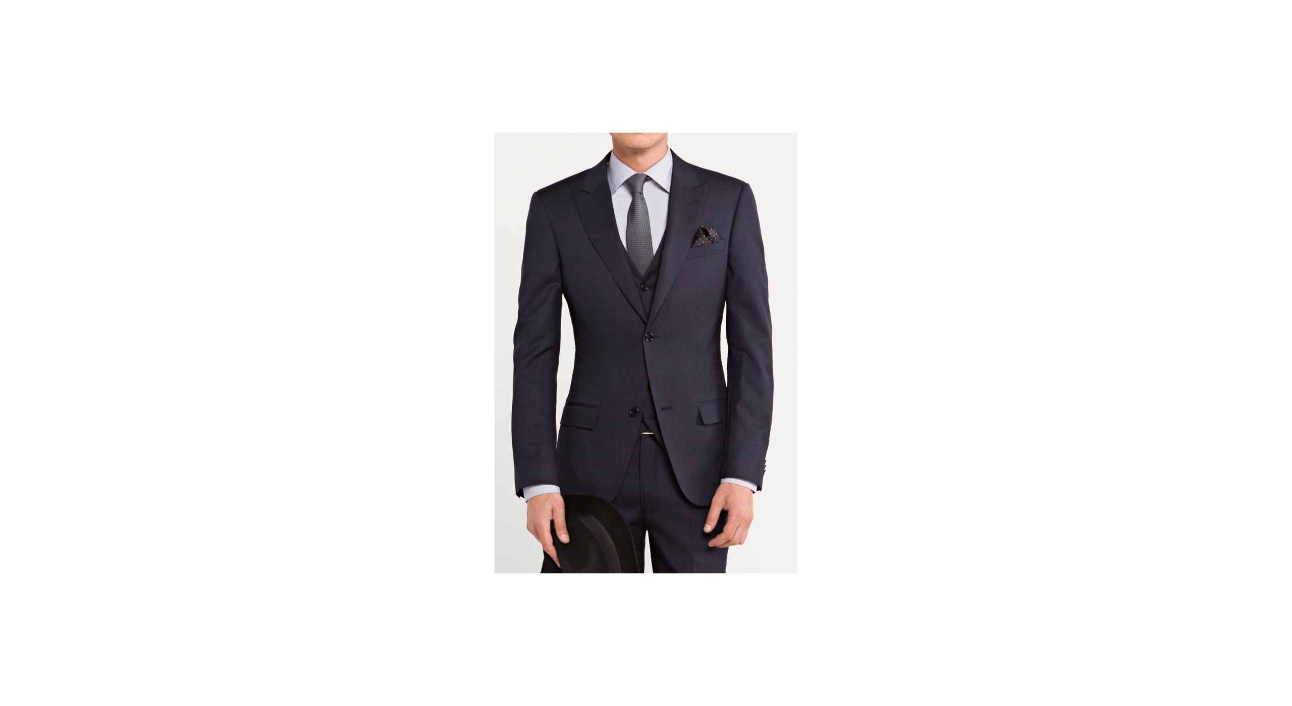 Fletcher Wool Herringbone Blue Tailored Jacket | Mansolutely
