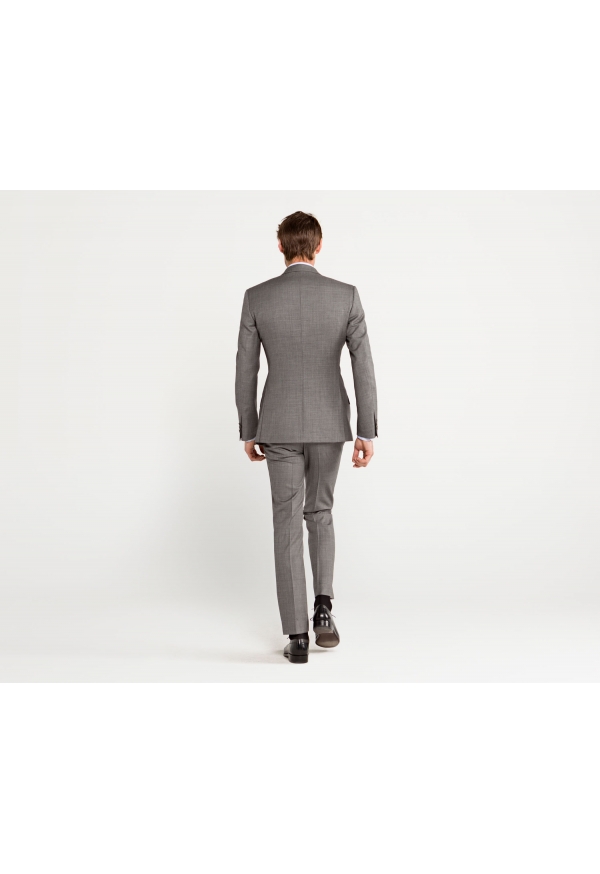 Grey Wool fil-à-fil double breasted Suit Mayfair| Mansolutely