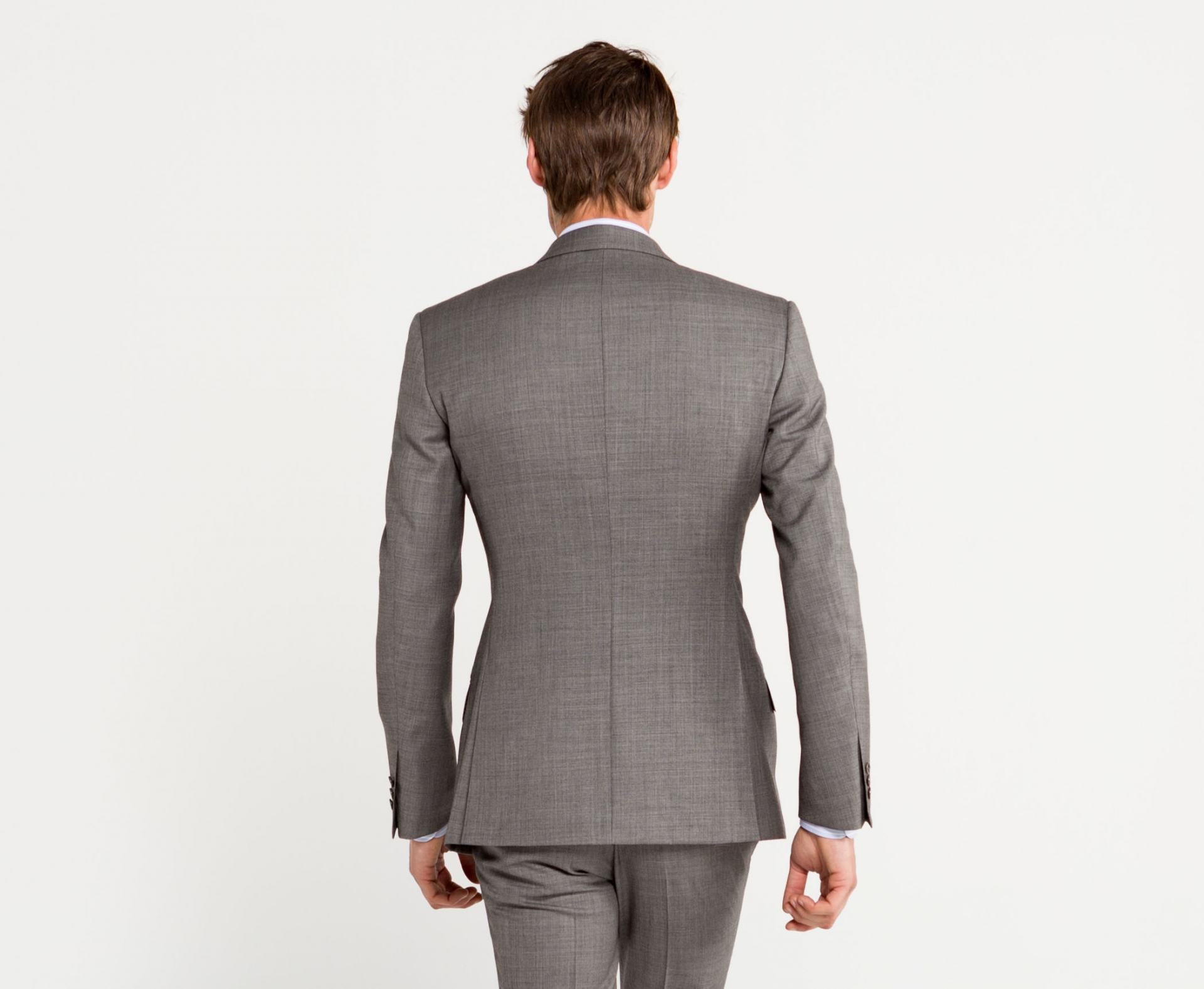 Grey Wool fil-à-fil double breasted Suit Mayfair| Mansolutely