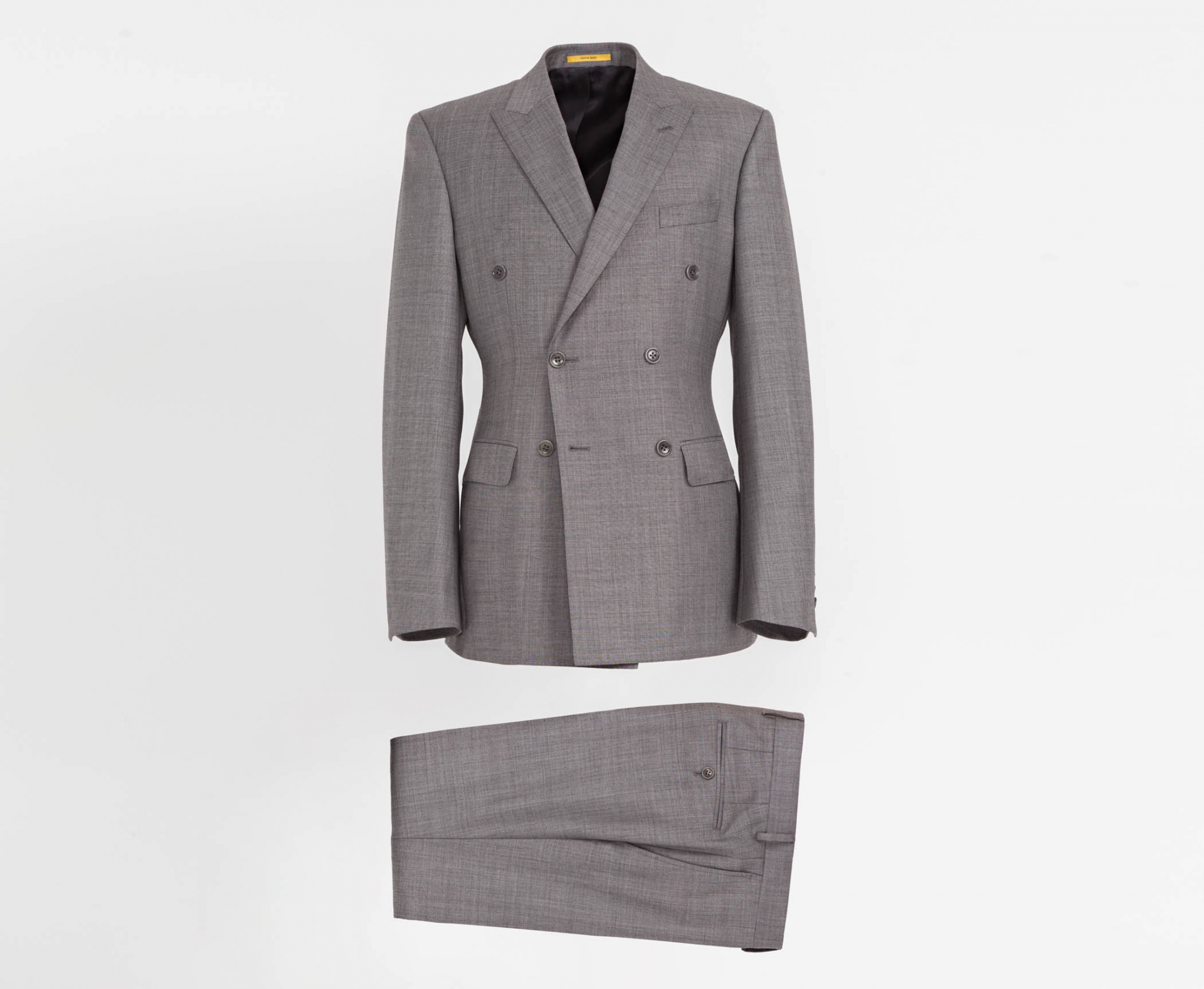 Grey Wool fil-à-fil double breasted Suit Mayfair| Mansolutely