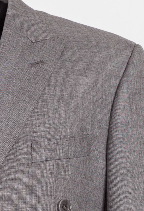 Grey Wool fil-à-fil double breasted Suit Mayfair| Mansolutely
